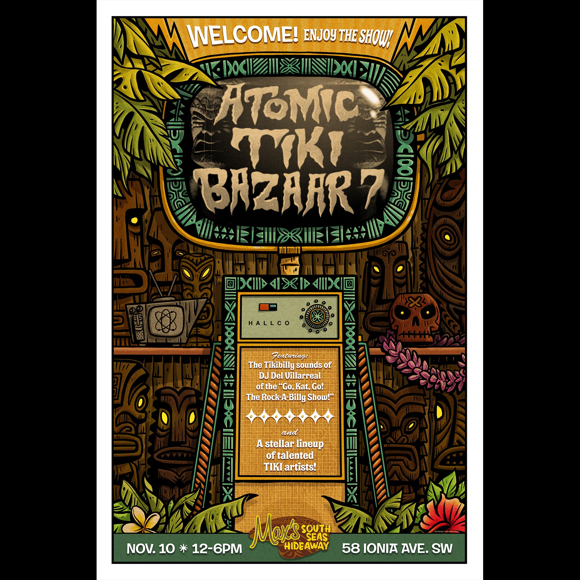 Atomic Tiki Bazaar #7 Poster | Ube Bae Studios